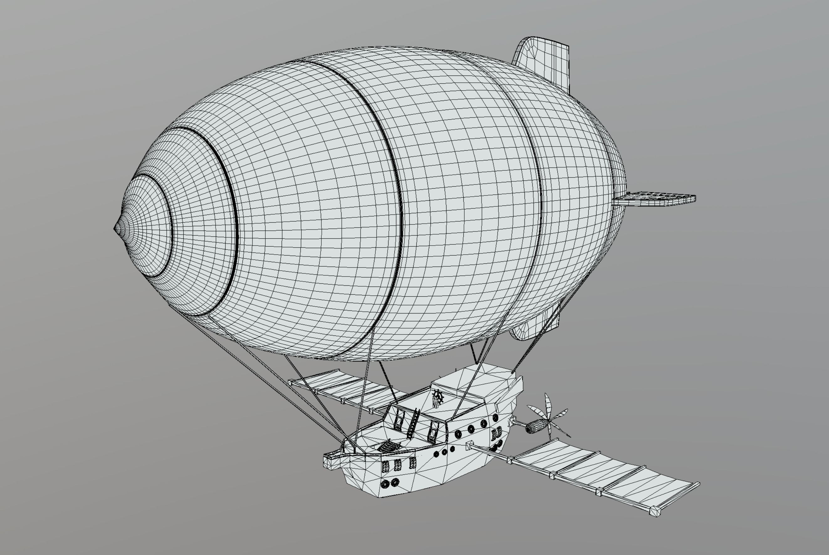 3D model Cartoon Airship VR / AR / low-poly | CGTrader