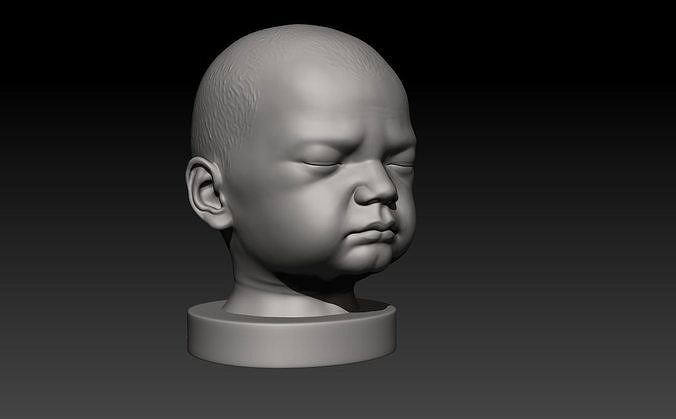 3D Printable Baby Face Figurine 3D model 3D printable | CGTrader