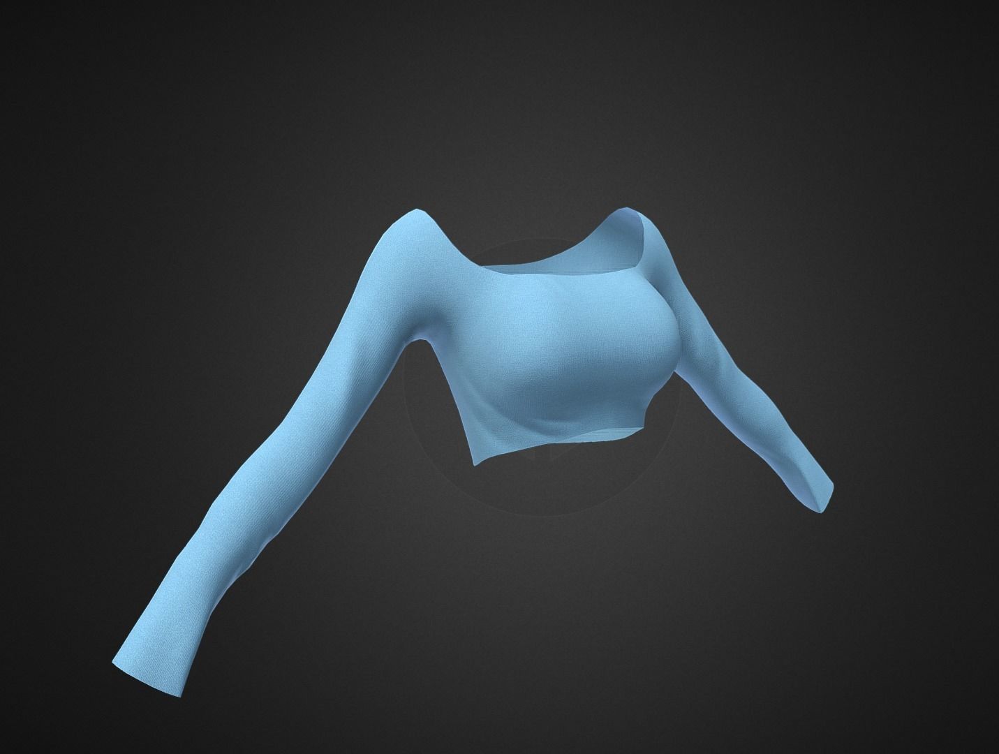 Belly Button Long Sleeve Shirt - Ngchipv free VR / AR / low-poly 3D ...