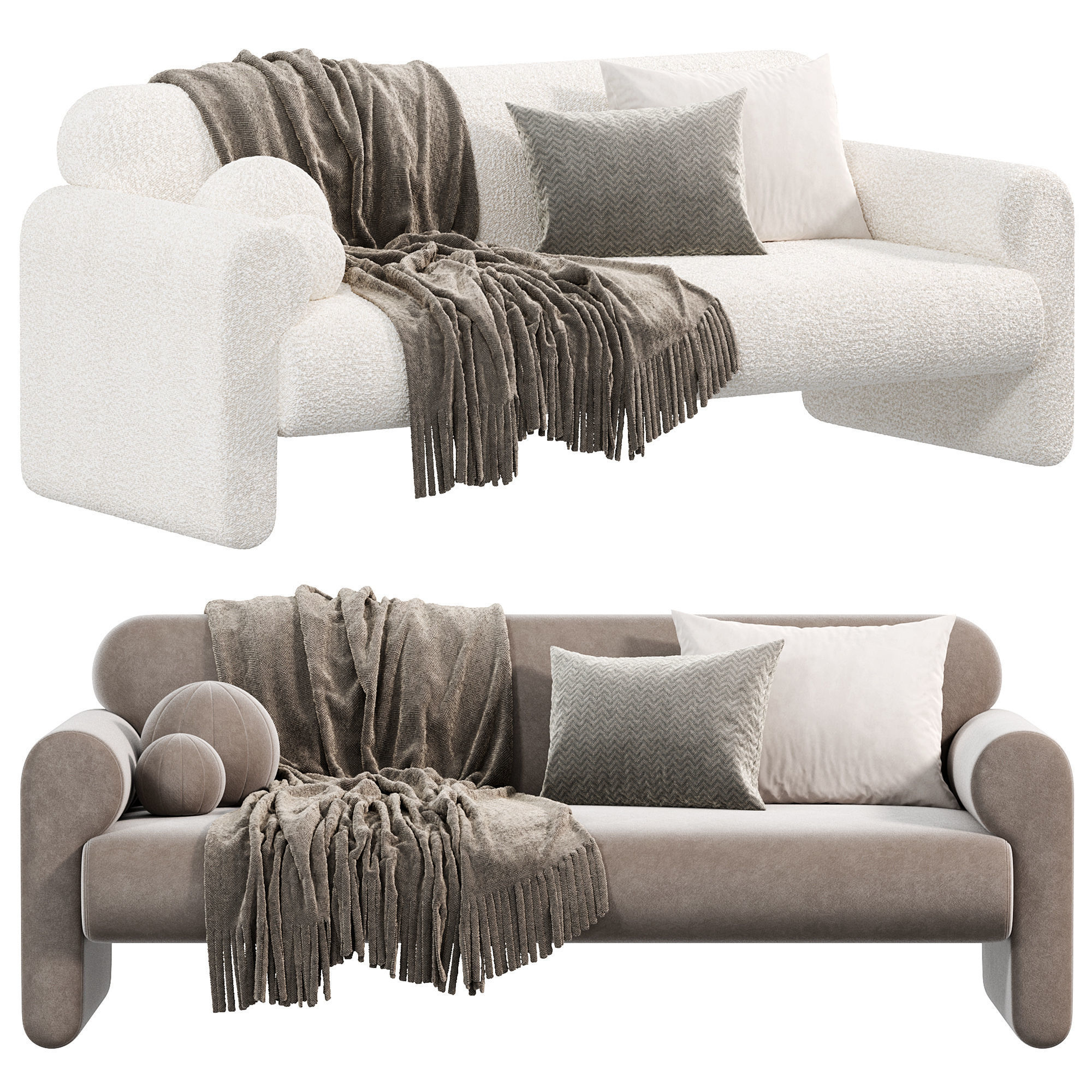 Gala Reverse Roll Arm Sofa by crateandbarrel 3D model | CGTrader