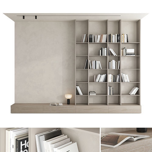 Bookcase set 01 3D model | CGTrader