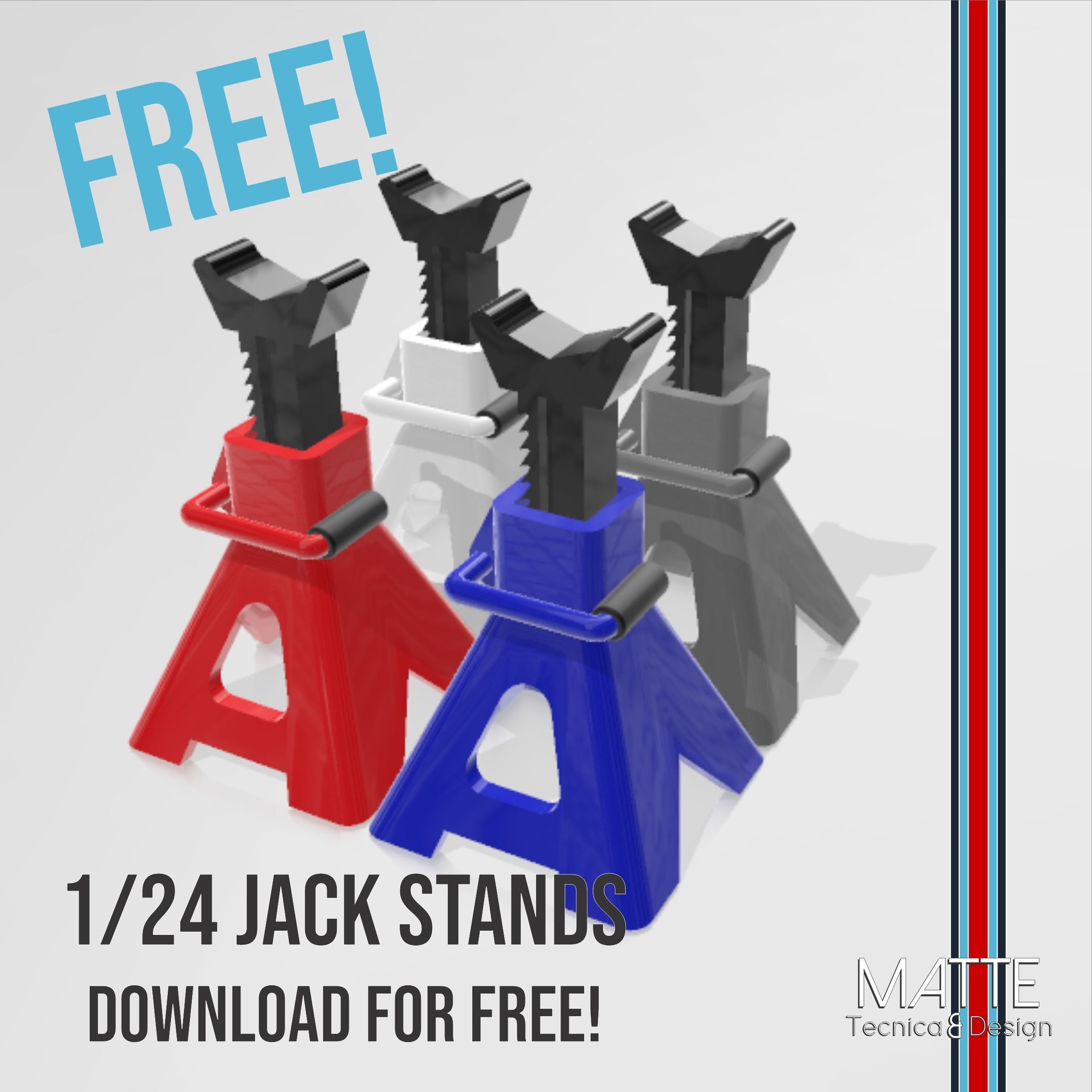 FREE Jack stands for dioramas free 3D model 3D printable | CGTrader