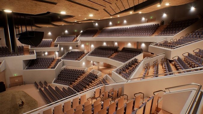 3D model Concert Hall - Environment VR / AR / low-poly | CGTrader