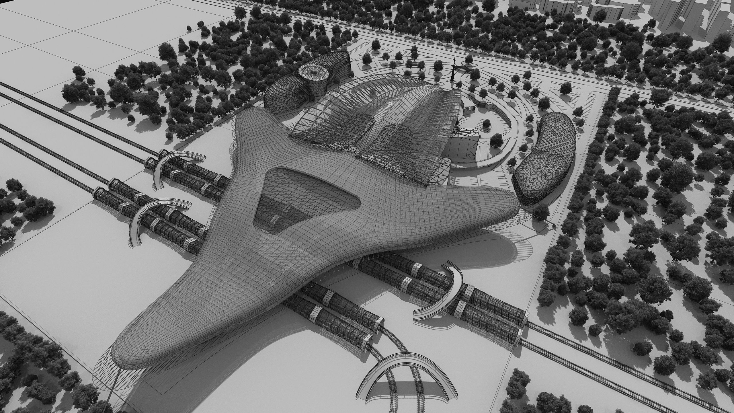0154 - Train Station Architecture Project - 2D Drawings-3D Files 3D ...