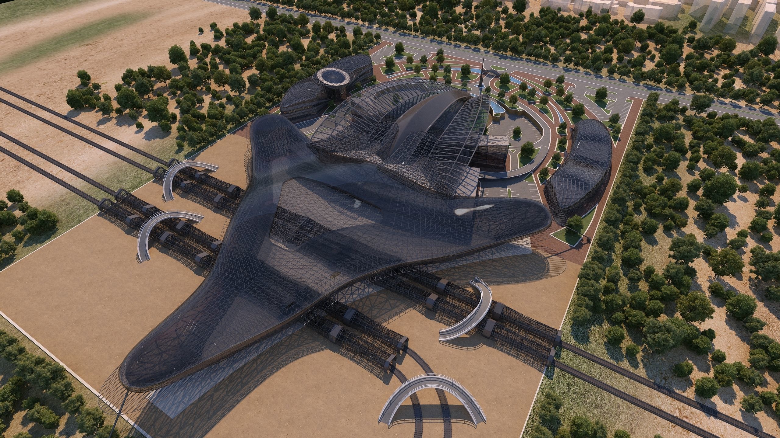 0154 - Train Station Architecture Project - 2D Drawings-3D Files 3D ...