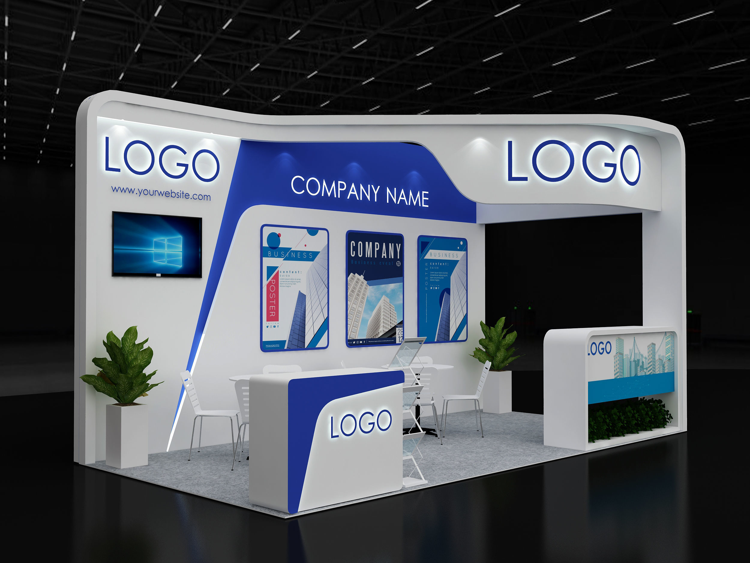 exhibition stand 6x3m 3D model 3D printable | CGTrader