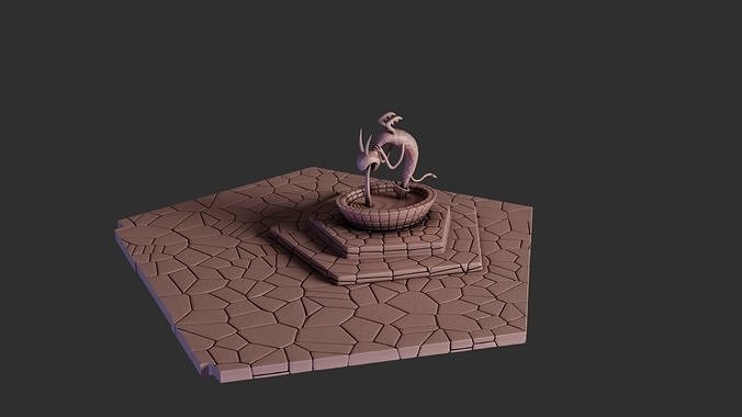Square and Fountain - Halloween Town Project 3D Print Model 3D model 3D ...