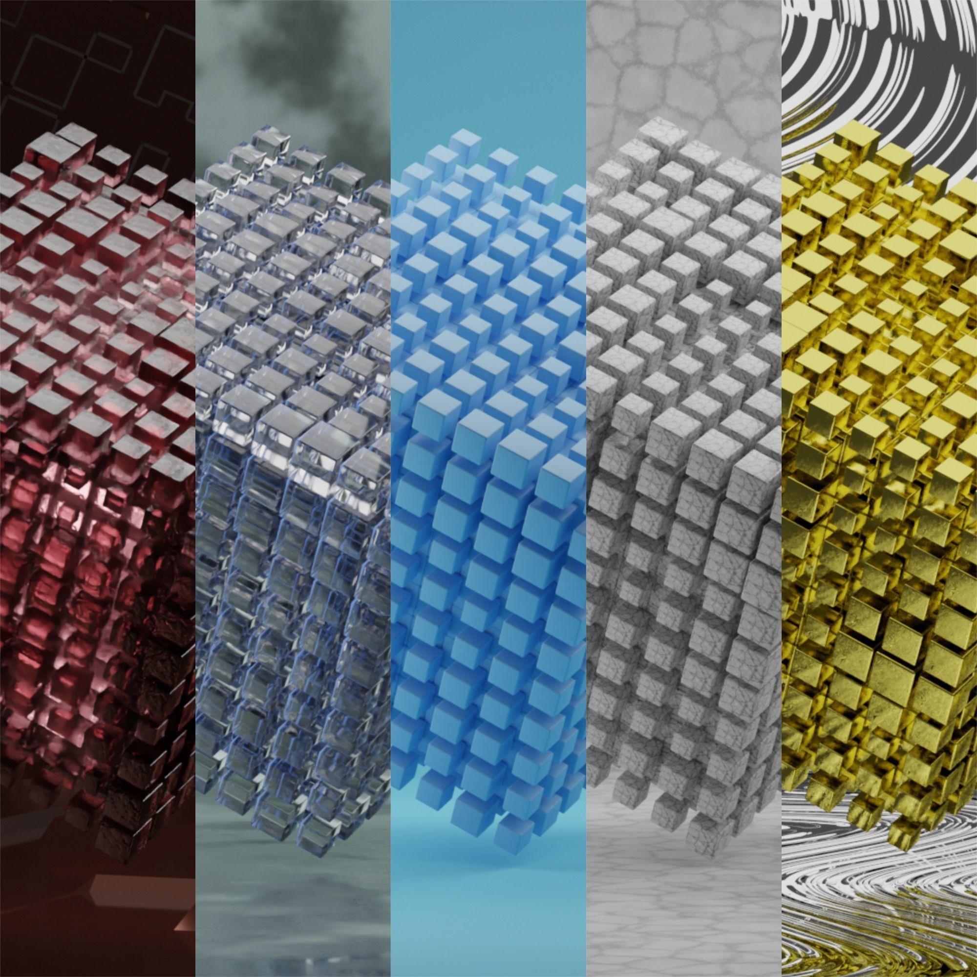 Texture cubic materials pack VR / AR / low-poly | CGTrader