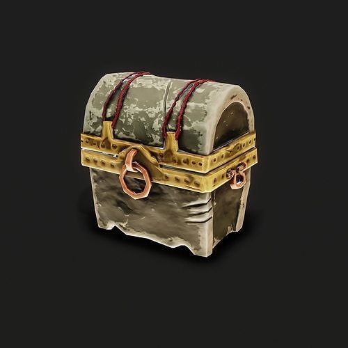 3D model Stylized Stone chest - PBR Game Ready VR / AR / low-poly ...