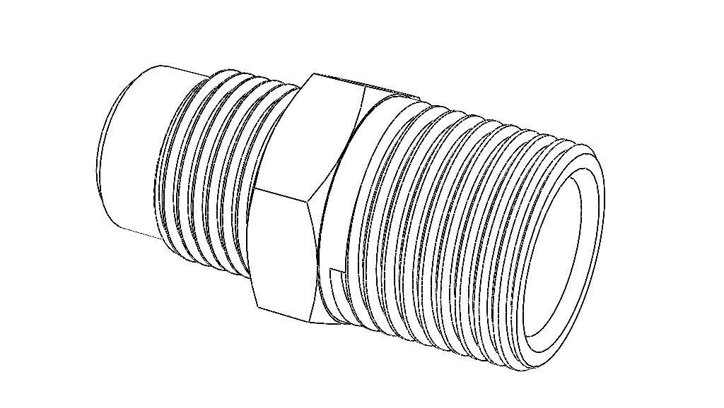 Parker Male Connector 48F Series 3D model rigged | CGTrader