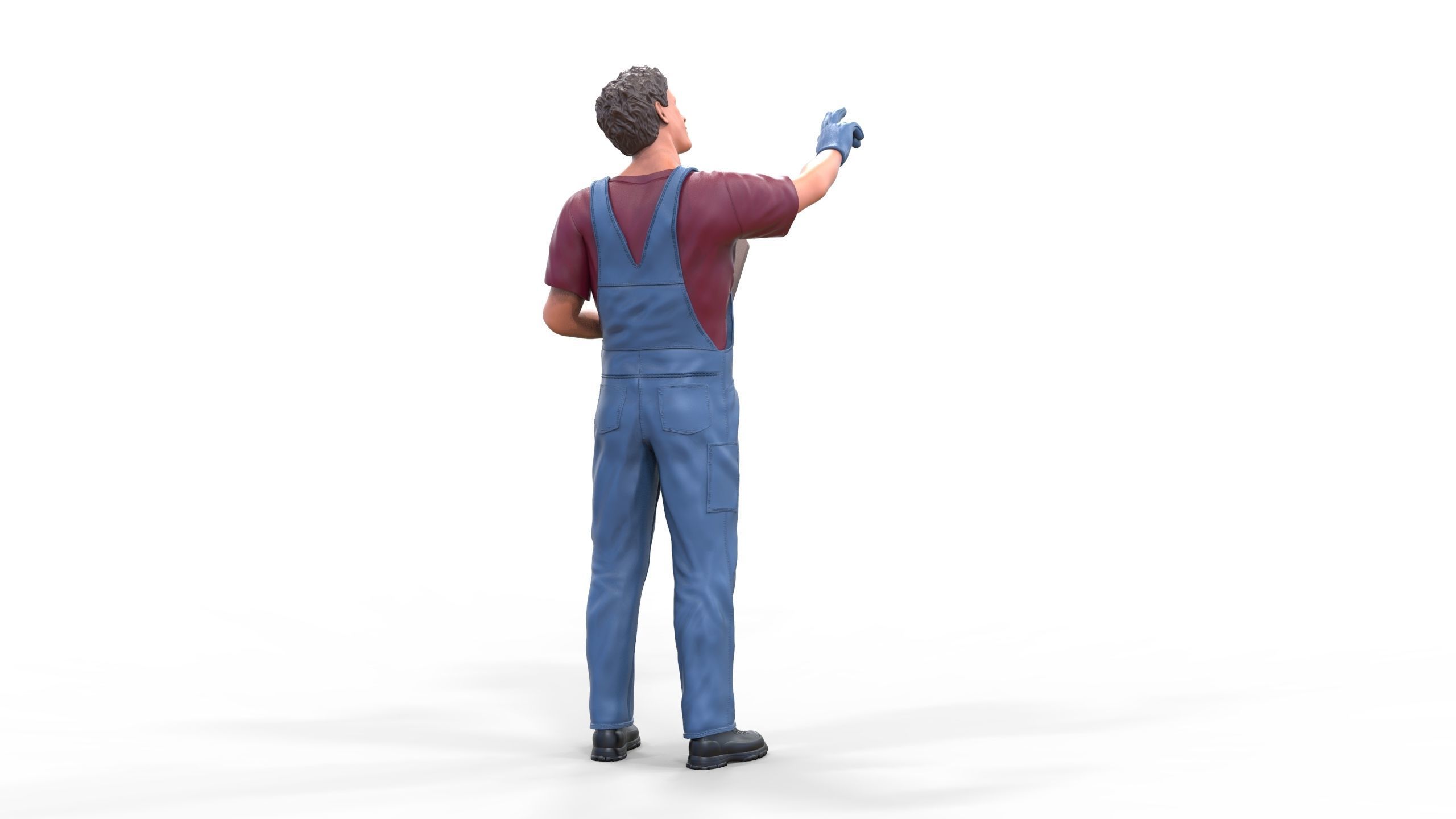 N4 Mechanic Crew working under a car or construction worker 3D model 3D ...