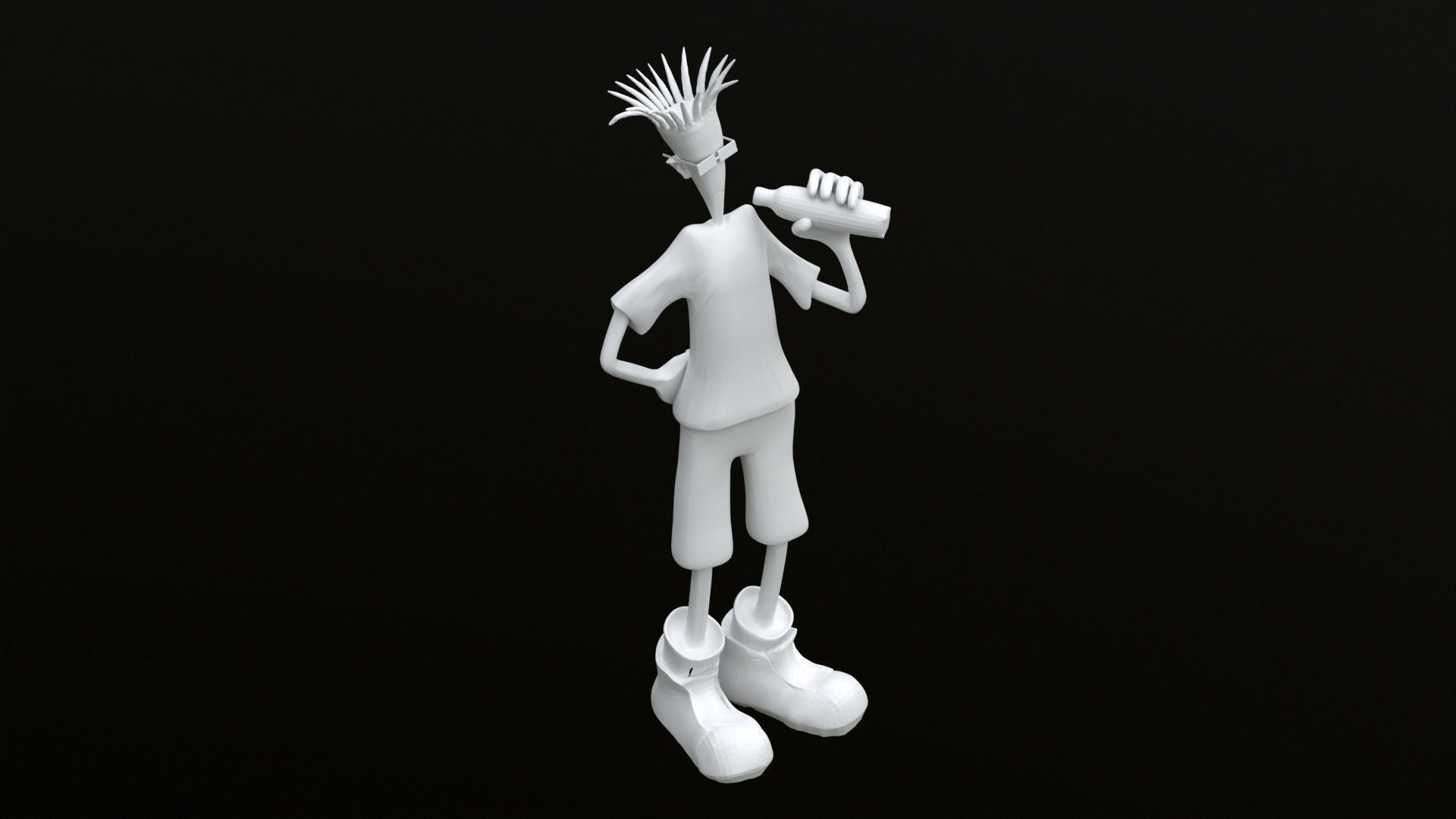 3D model Fido Dido Printable and Renderable Rigged VR / AR / low-poly ...