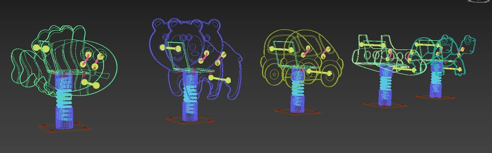 Collection of spring rocker 3D model | CGTrader