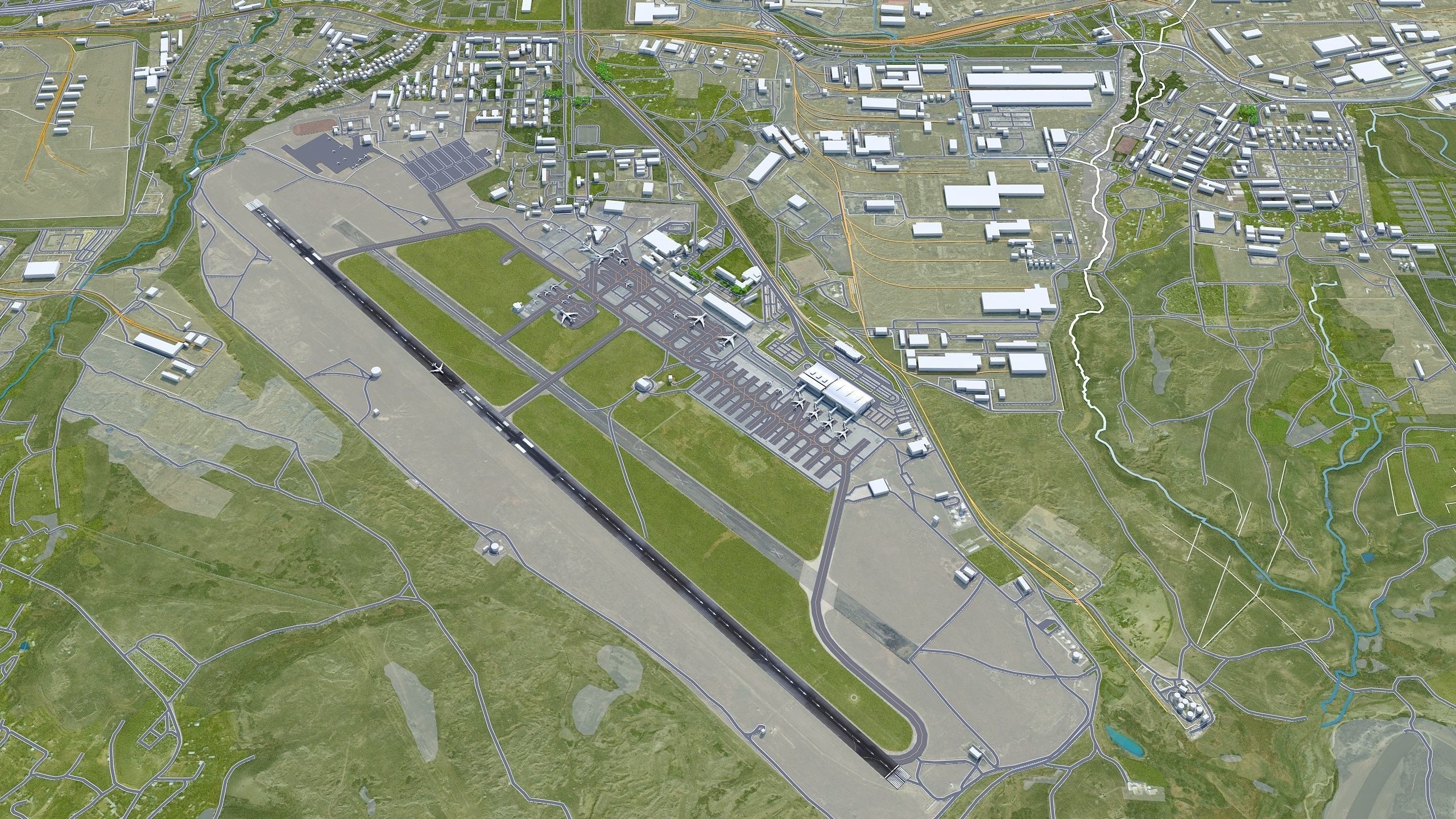 3D model Tbilisi Airport 10km VR / AR / low-poly | CGTrader