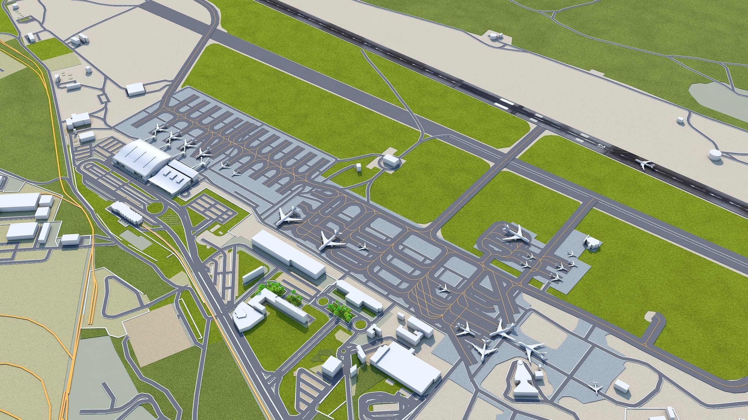 3D model Tbilisi Airport 10km VR / AR / low-poly | CGTrader