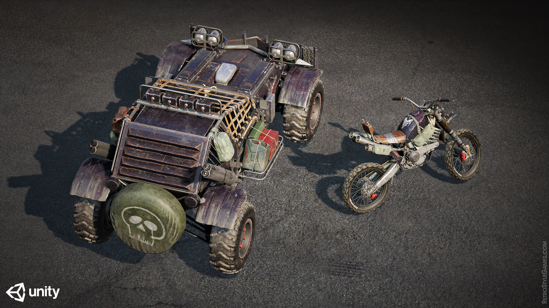 3D model Last Guns - Apocalyptic Buggy and Motorbike Pack VR / AR / low ...