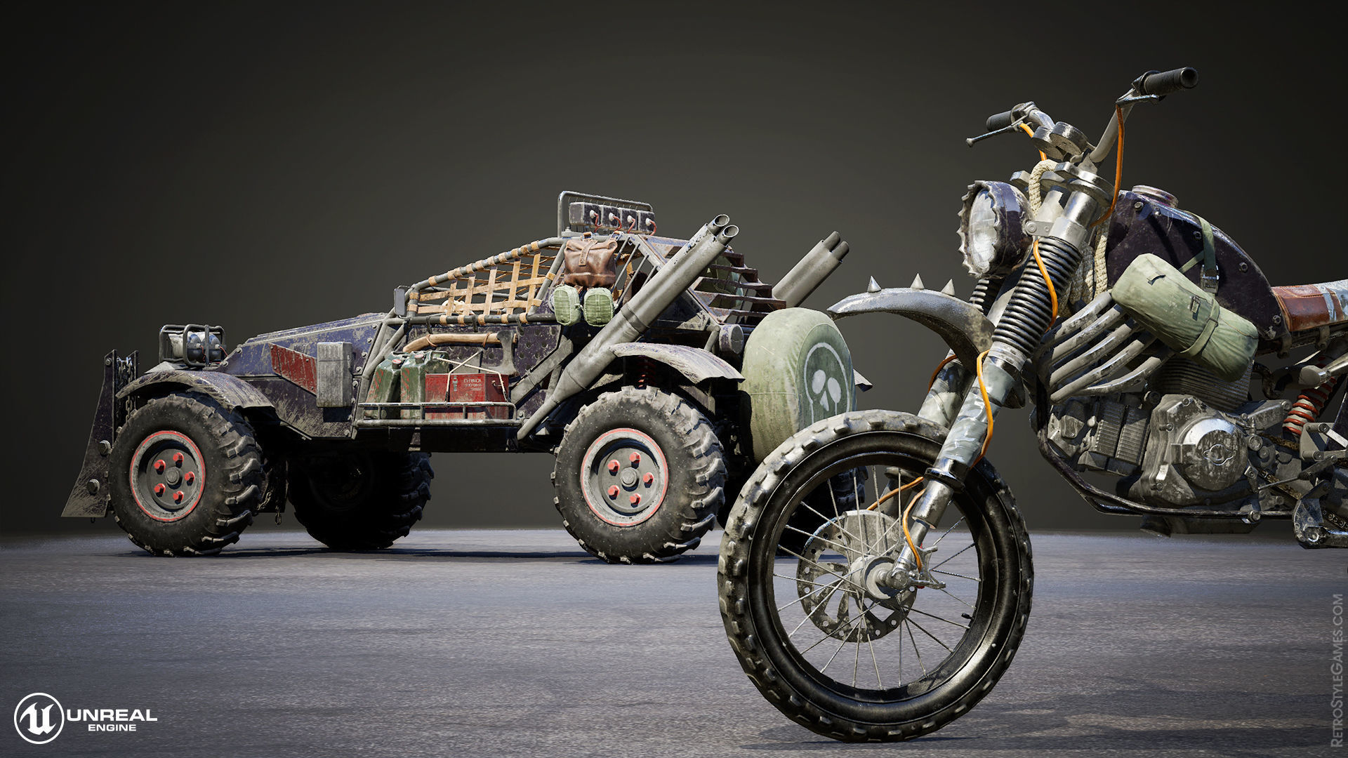 3D model Last Guns - Apocalyptic Buggy and Motorbike Pack VR / AR / low ...
