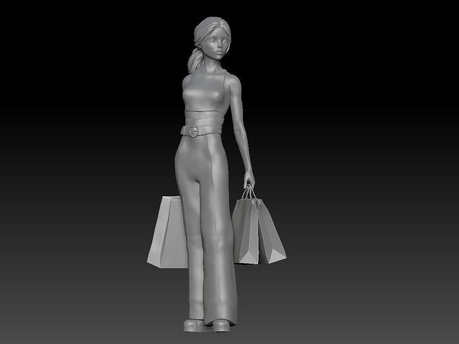SHOPPING GIRL 3 3D model 3D printable | CGTrader