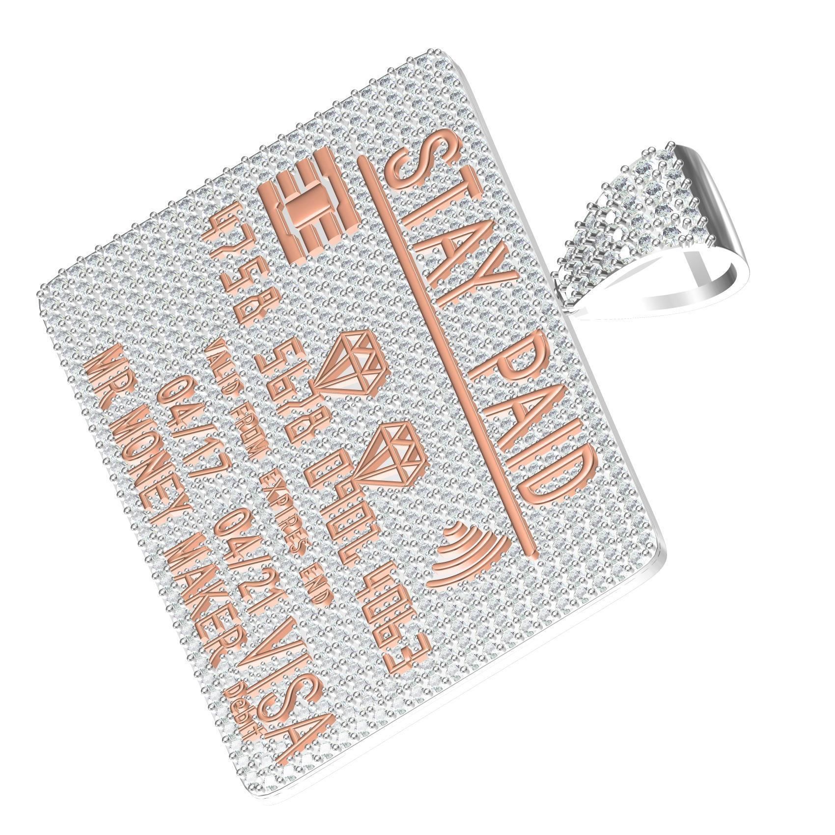 Debit Card Diamond Pendant 3D model 3D printable | CGTrader