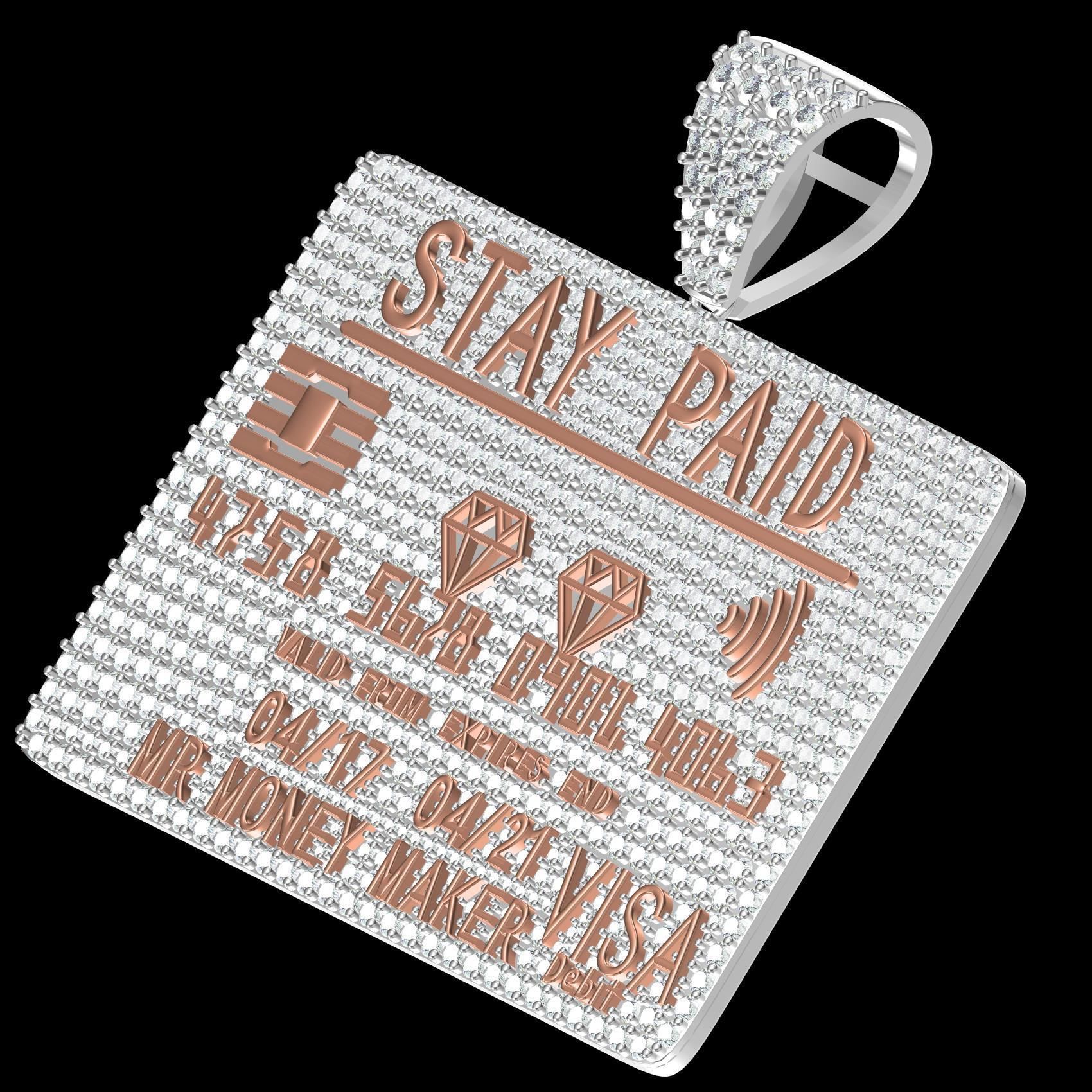 Debit Card Diamond Pendant 3D model 3D printable | CGTrader