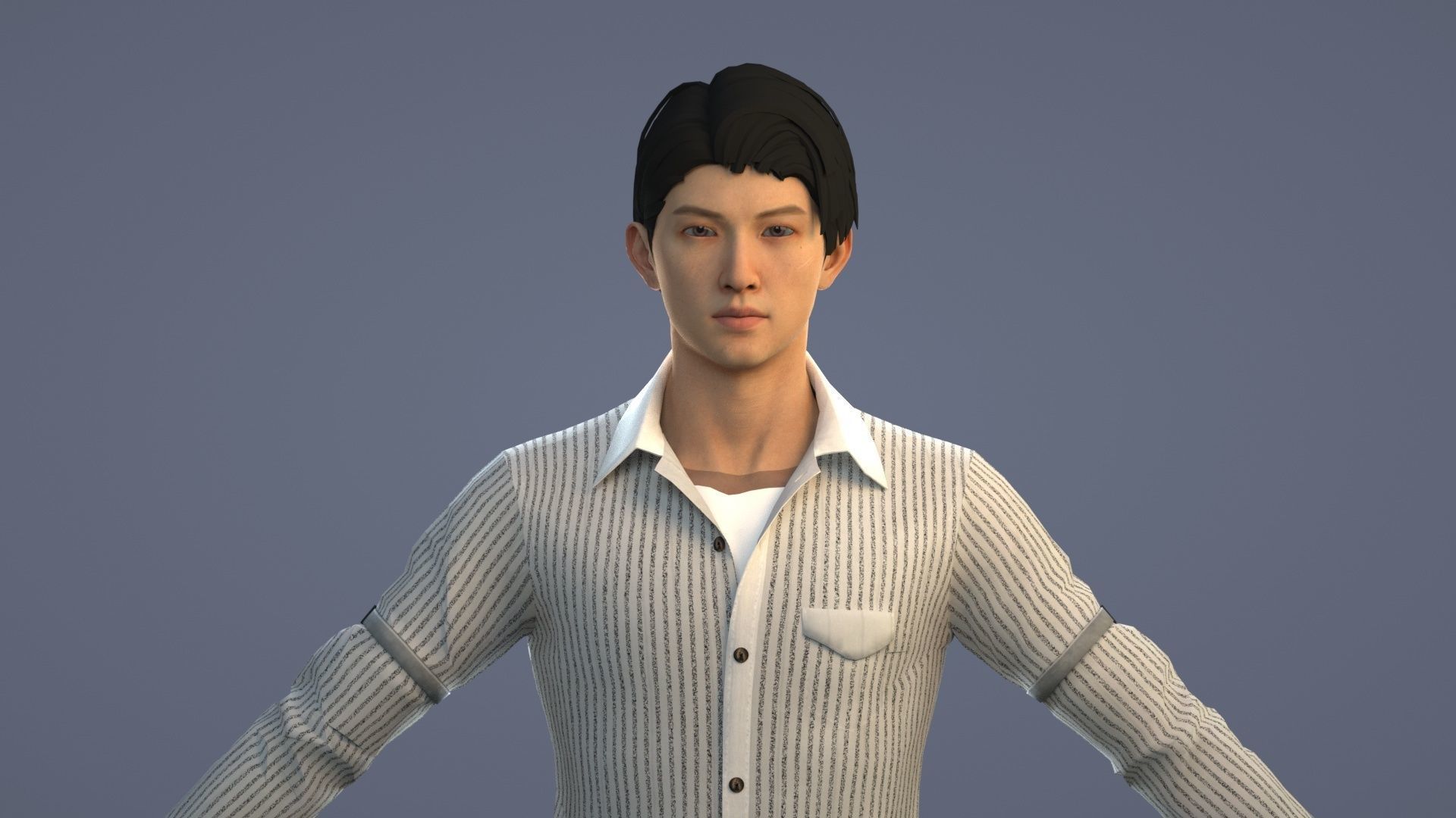 Handsome Uncle Big Brother Pretty Boy Realistic Character Father 3D ...