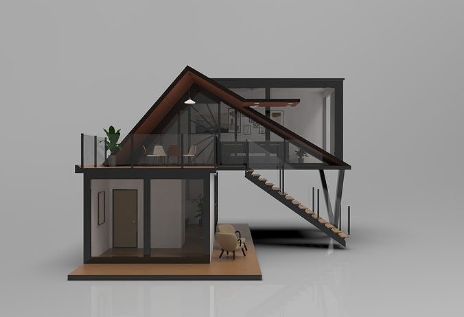 wooden House 3D model animated | CGTrader