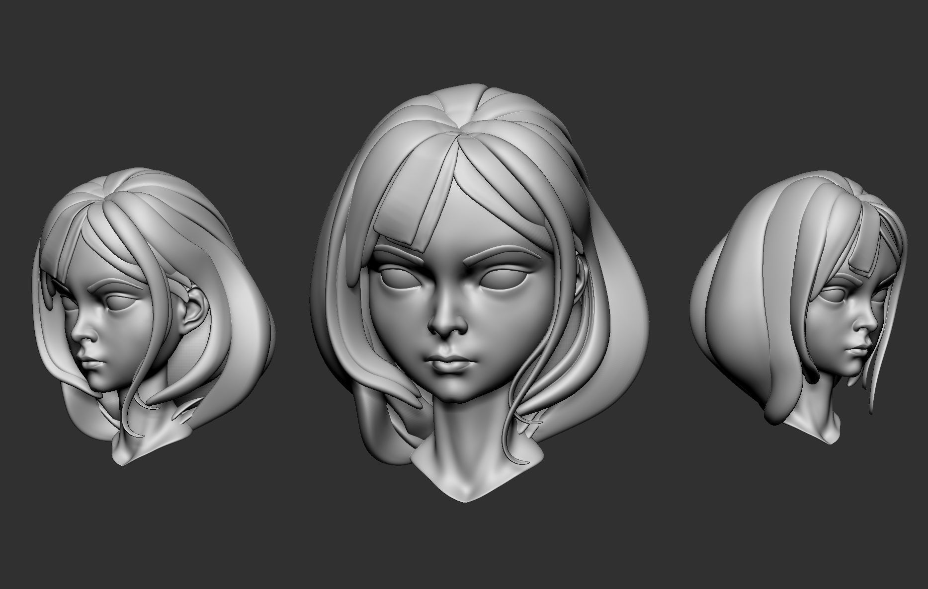 3d model of Toon girl face 3D model | CGTrader