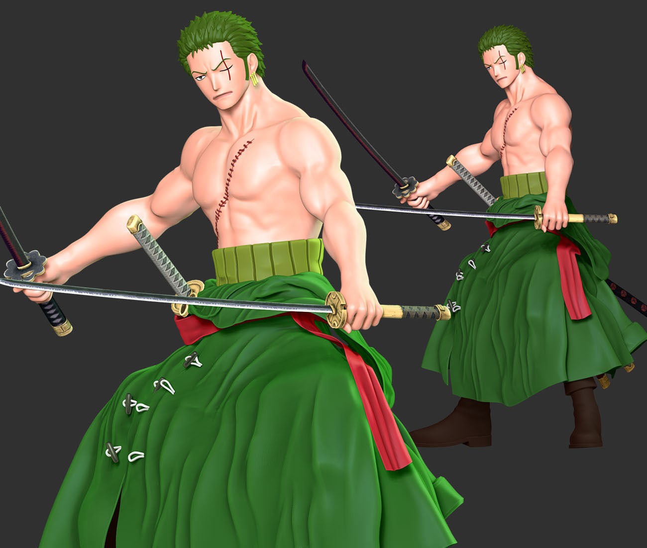 Roronoa Zoro Fanart 3D model 3D printable | CGTrader