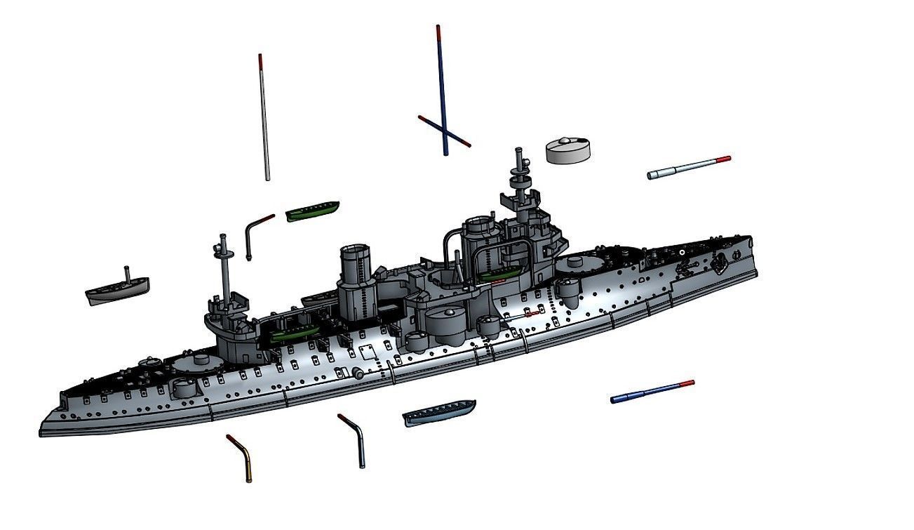 Squadron battleship Bouvet France 1897 3D model 3D printable | CGTrader