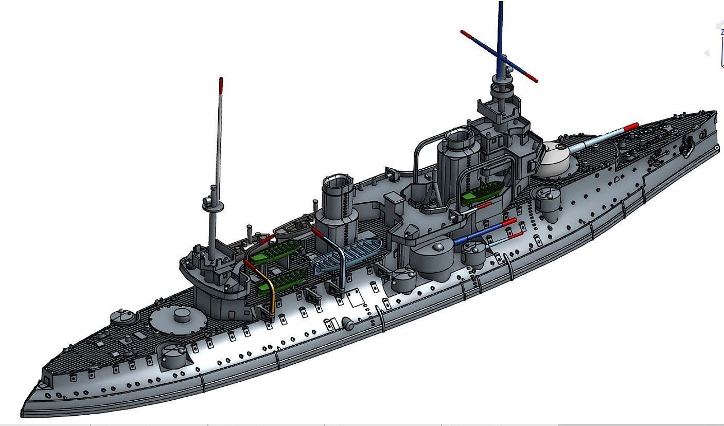Squadron battleship Bouvet France 1897 3D model 3D printable | CGTrader