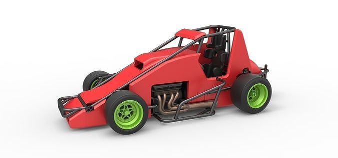Diecast Pavement Sprint car Scale 1 to 25 3D model 3D printable | CGTrader