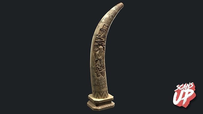 3D model Tusk Decorative 01 - Stonelake3D VR / AR / low-poly | CGTrader
