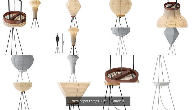 Vitra paper Lamps 3 in 1 3D Model Collection | CGTrader