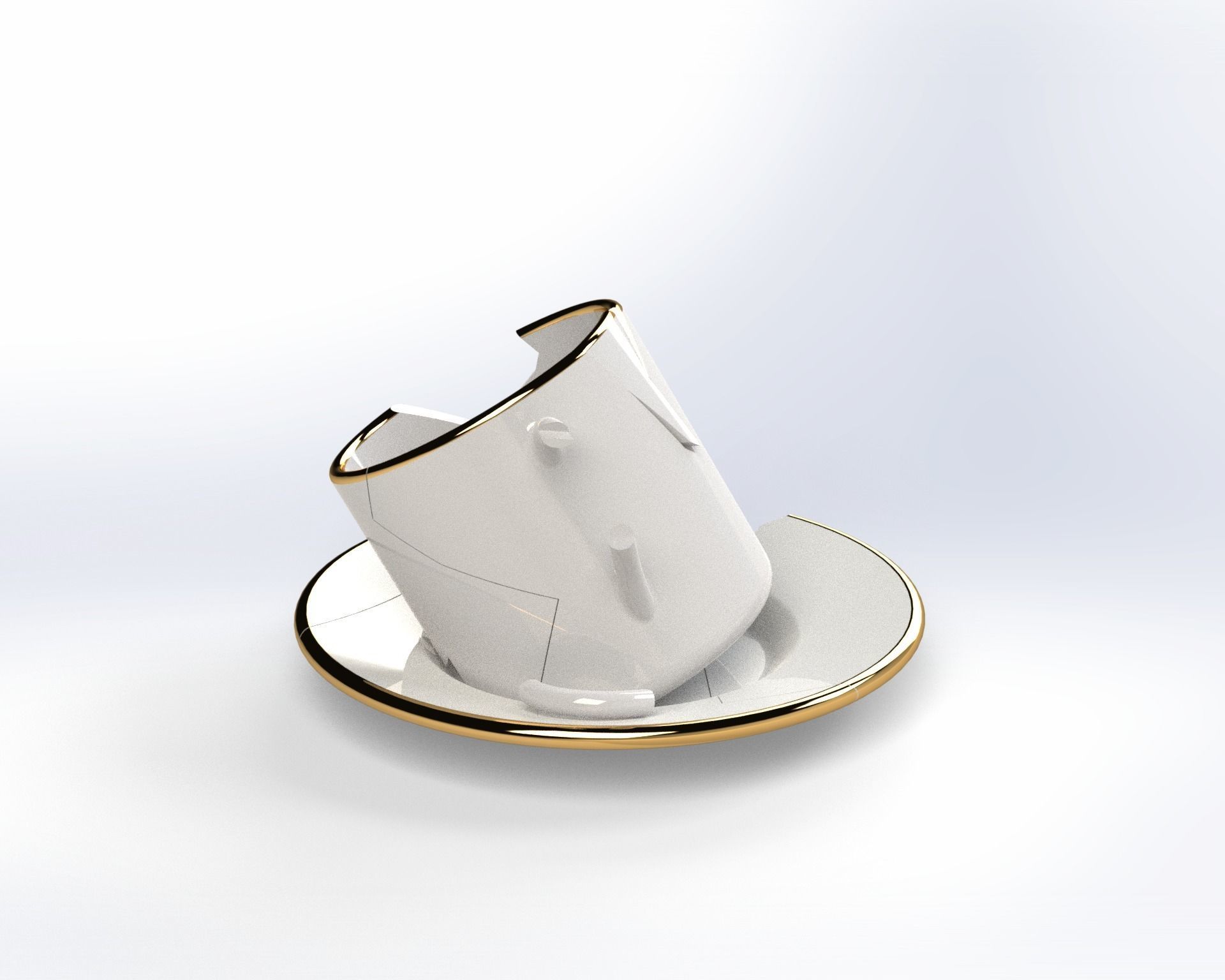 Broken Coffee Cup 3D model | CGTrader