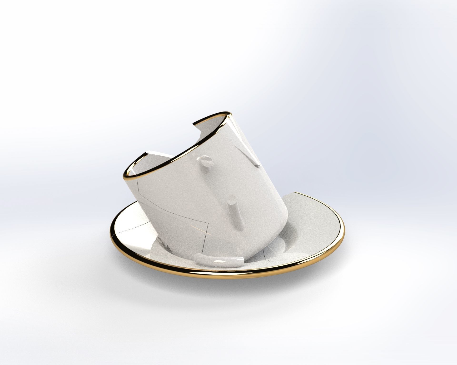 Broken Coffee Cup 3D model | CGTrader