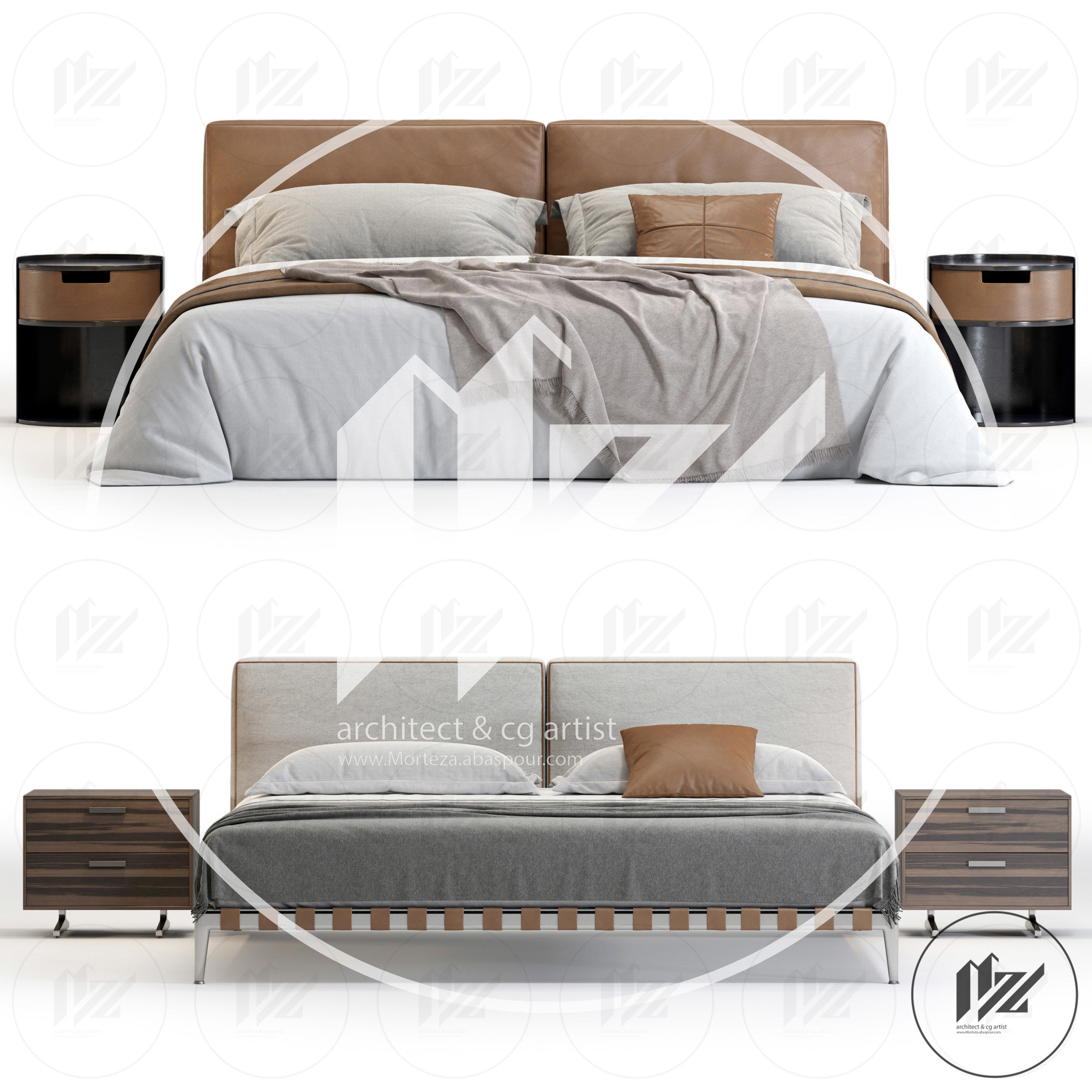 Flexform Gregory Bed 3D model | CGTrader