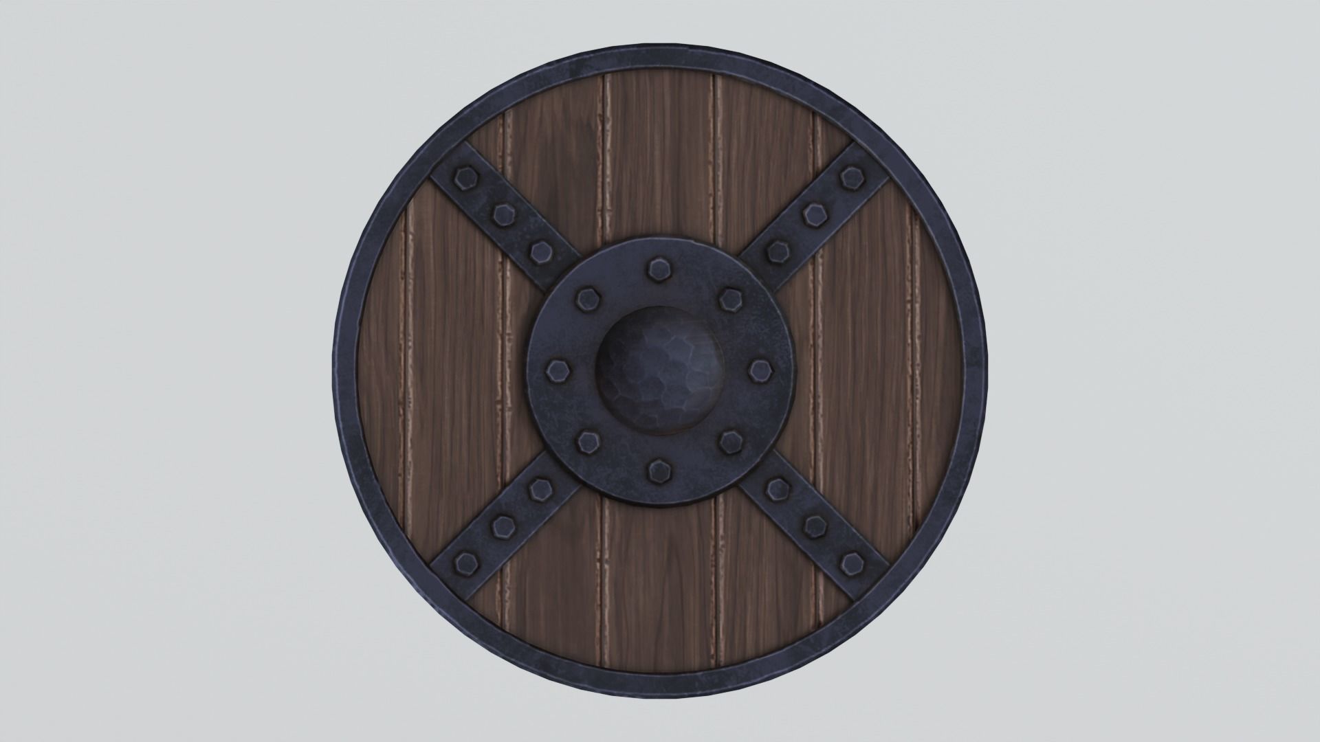 3D model Medieval round wooden shield VR / AR / low-poly | CGTrader