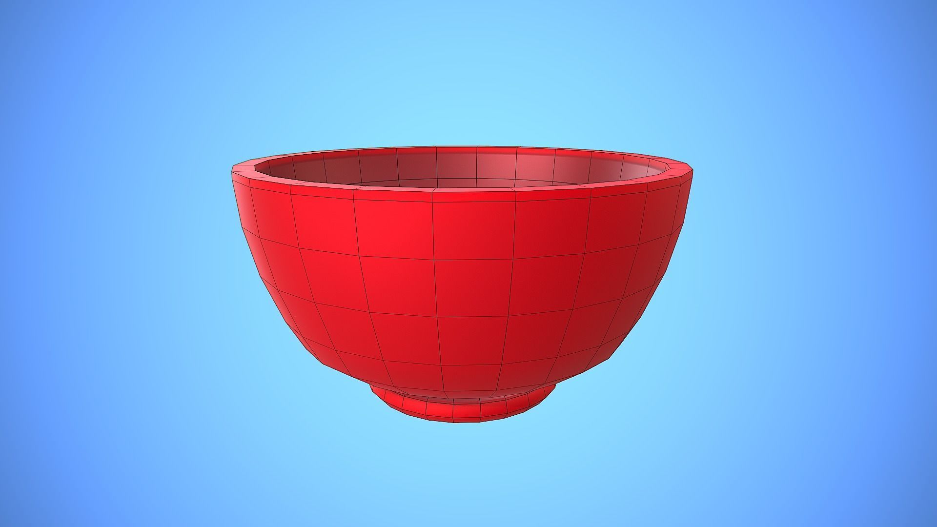 3D model RED BOWL KITCHEN CARTOON STYLIZED VR / AR / low-poly | CGTrader
