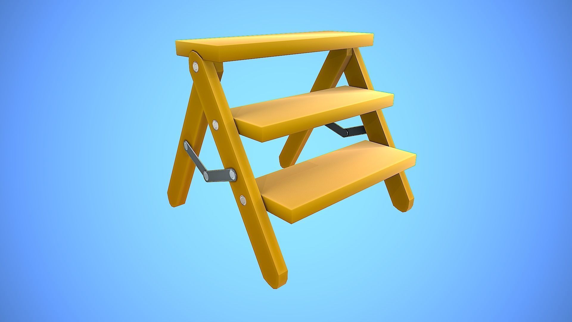 3D model SMALL PAINTERS LADDER CARTOON STYLIZED VR / AR / low-poly ...