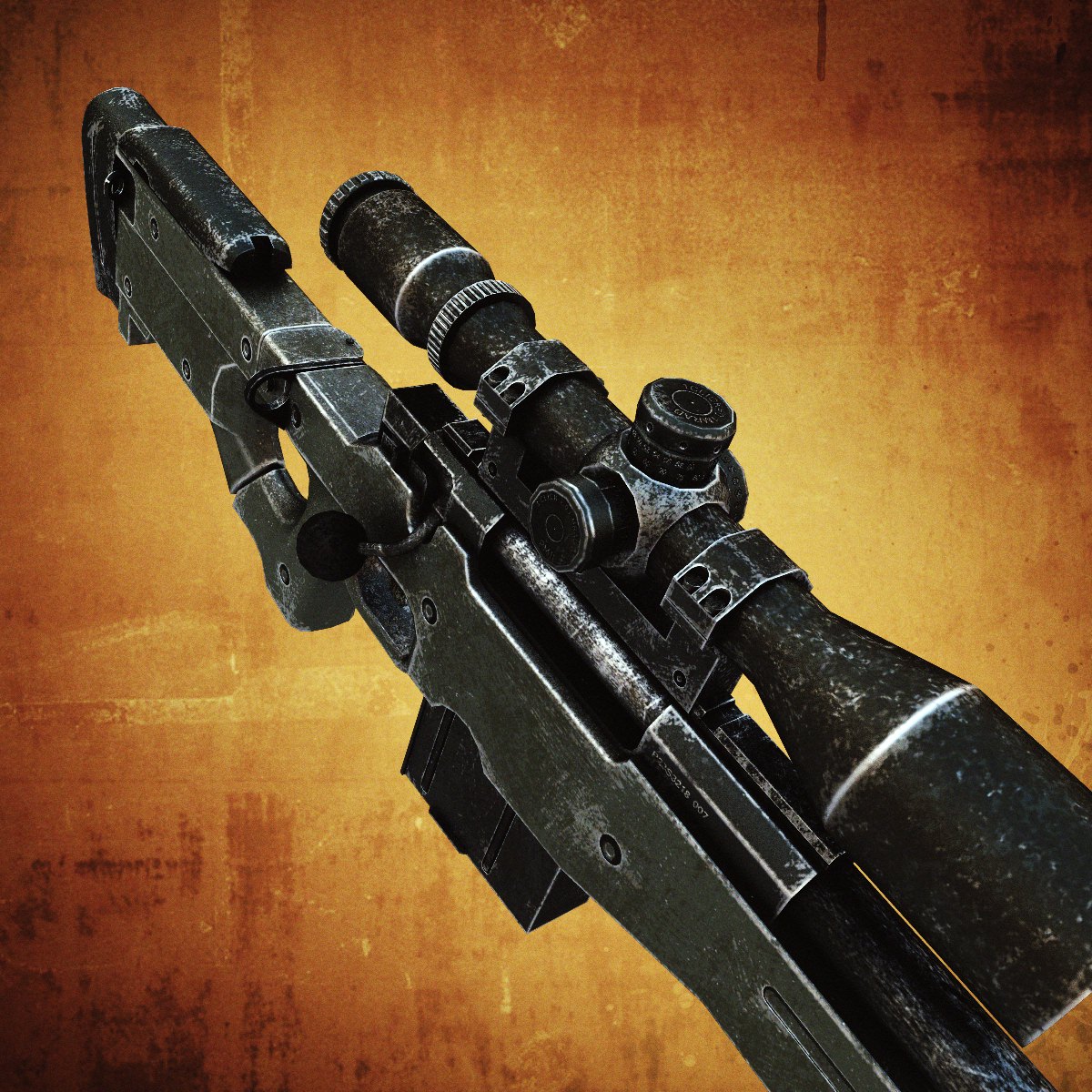 3D model AWM Sniper rifle VR / AR / low-poly MAX OBJ FBX LWO LW LWS MA ...