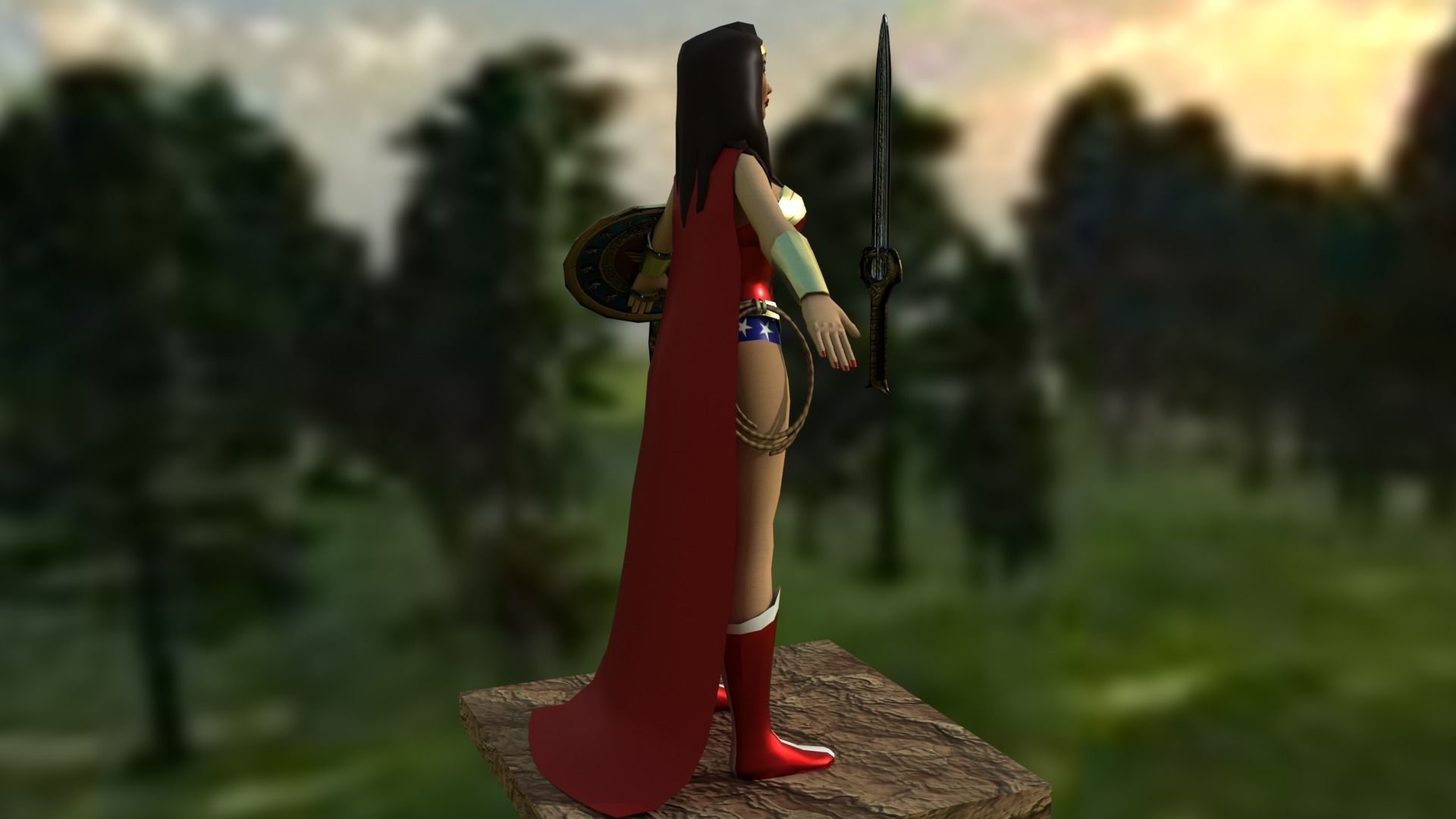 3D model Wonderwoman VR / AR / low-poly | CGTrader
