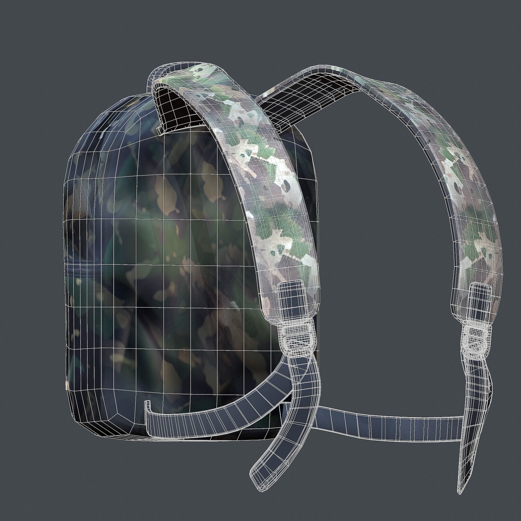 3D model Backpack Camping Generic military human bag storqge baggage VR ...
