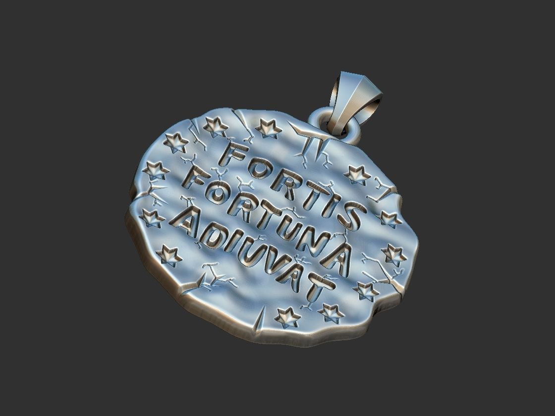 Fortis Fortuna Aduivat - Medal 3D model 3D printable | CGTrader