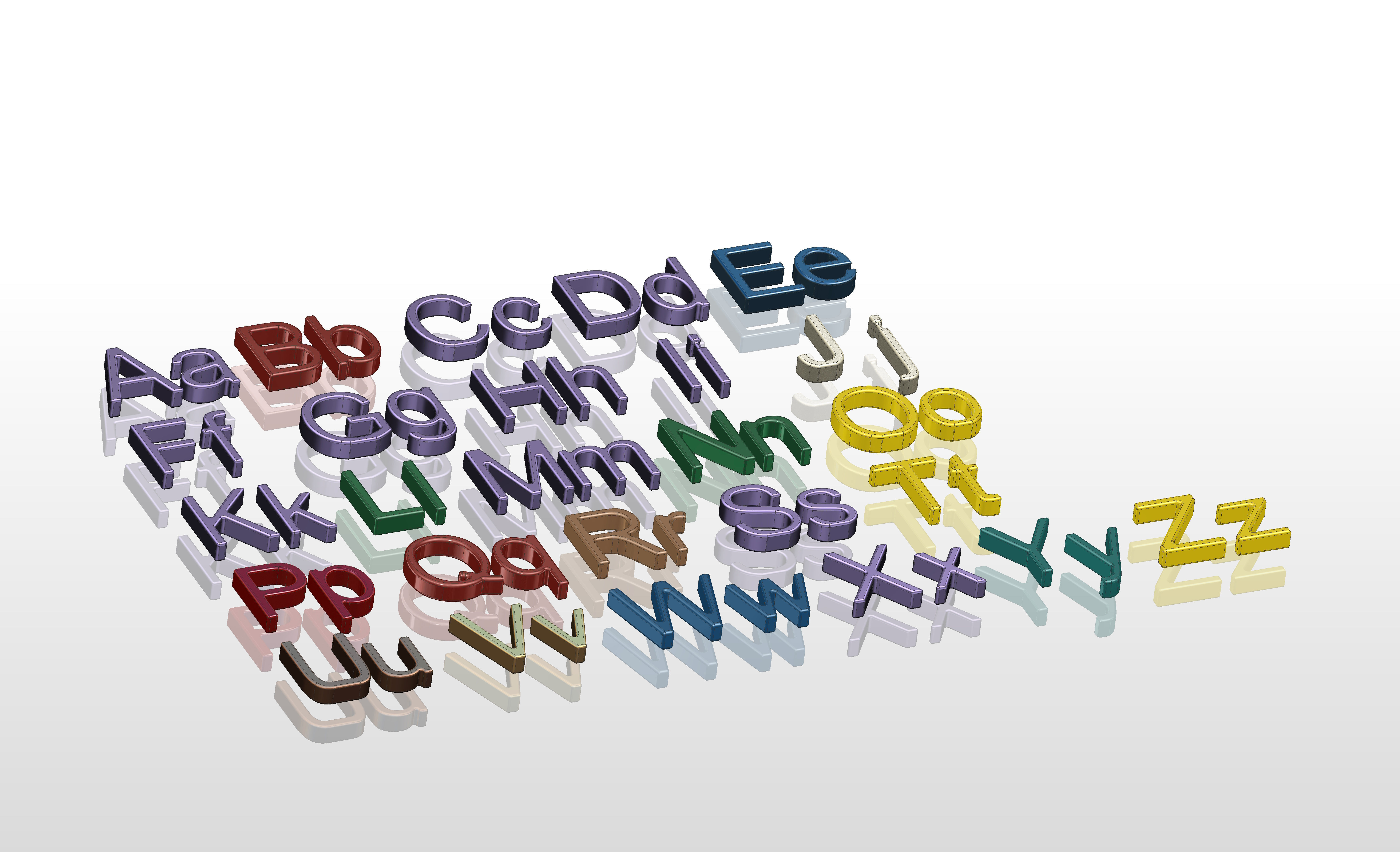3D printable alphabet models 3D model 3D printable | CGTrader