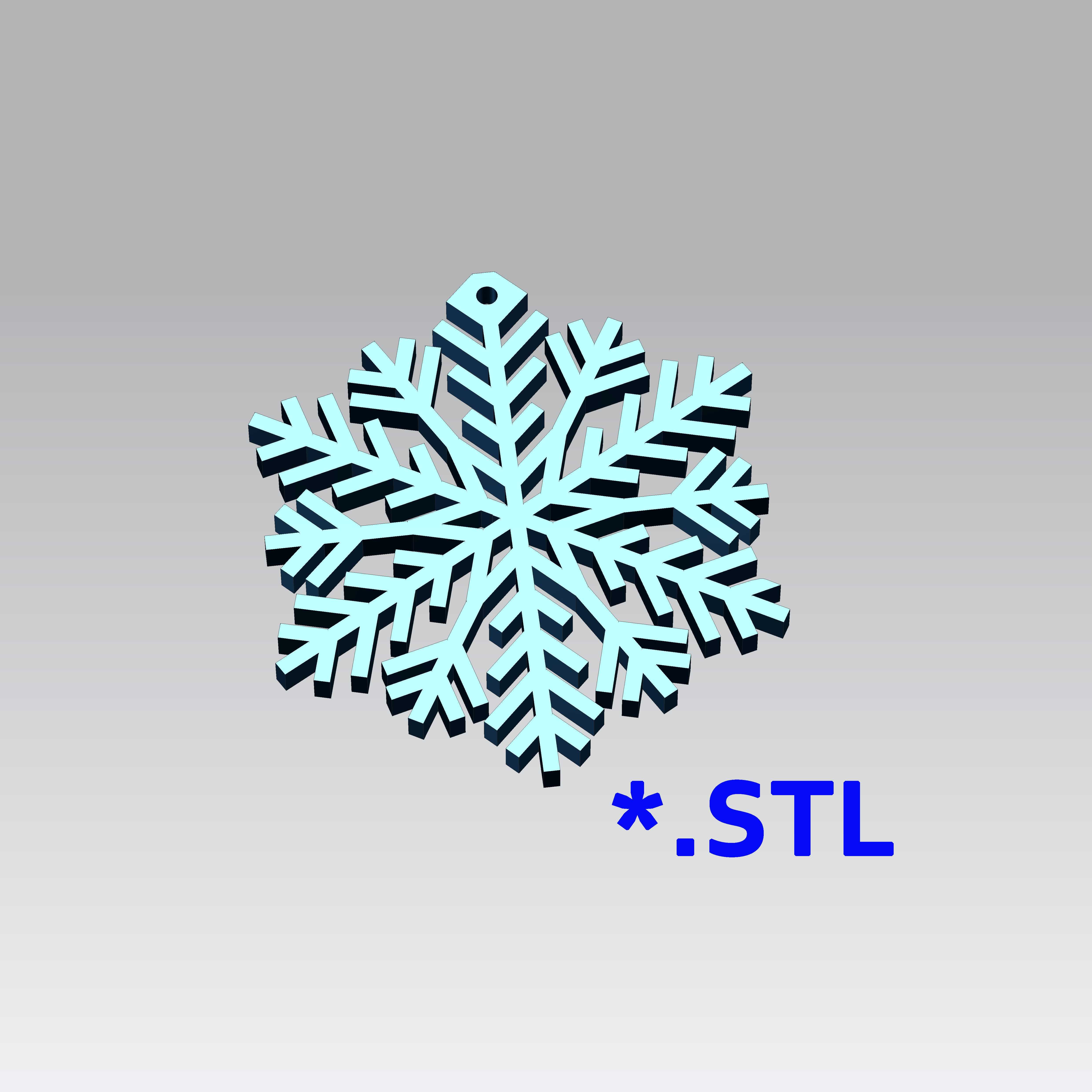 3D model of a snowflake 3D model 3D printable | CGTrader