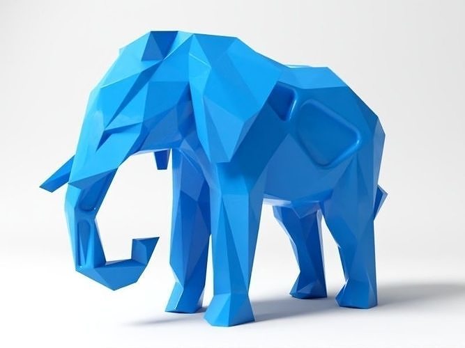 Polygon Elephant 3D model 3D printable | CGTrader
