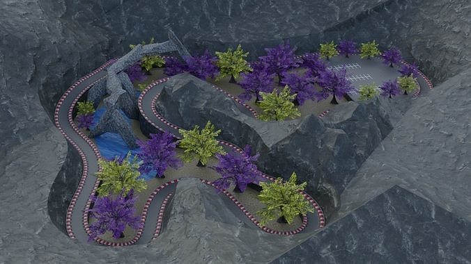 3D model Mountain Drift Map For Mobile - VR / AR / low-poly | CGTrader