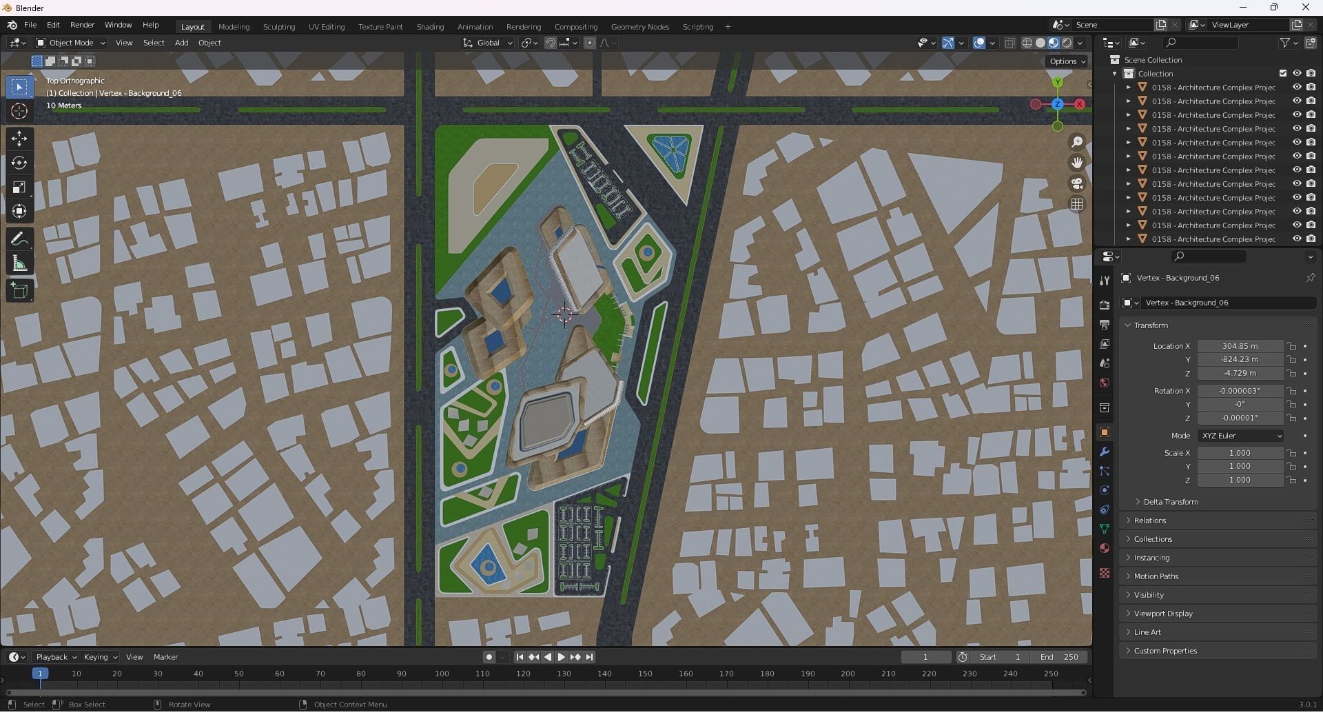 0158 - Architecture Complex Project 3D model | CGTrader