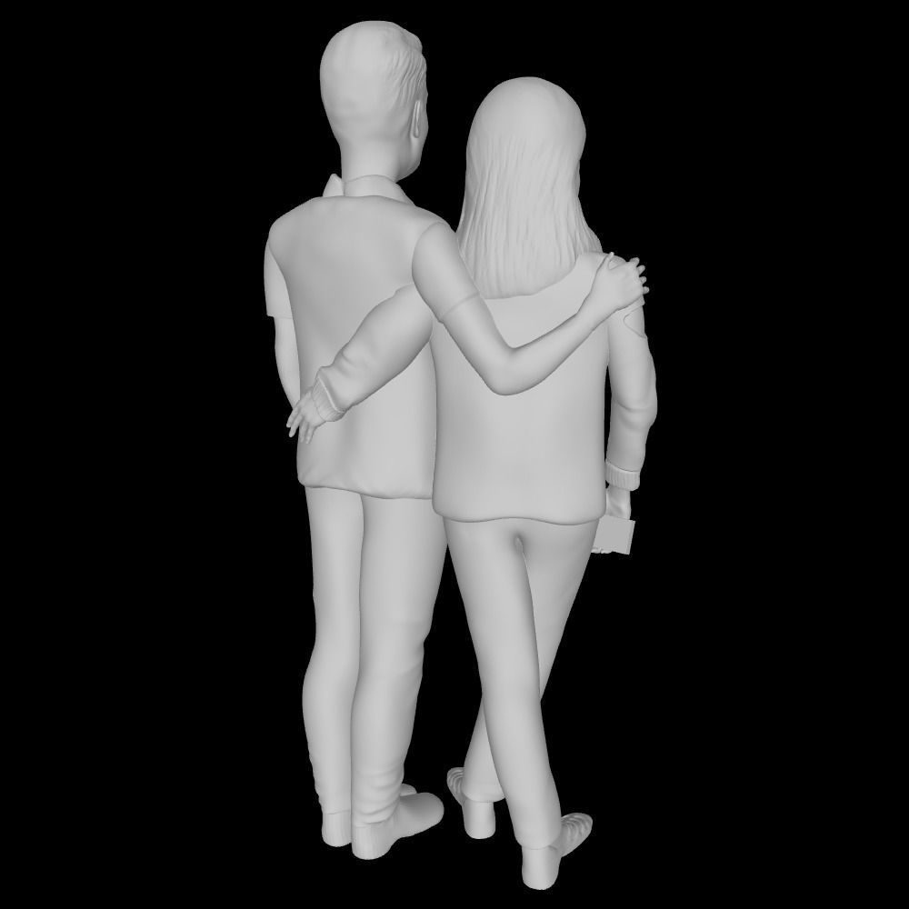 COUPLE IN JEANS - PHONE IN HAND- CHARACTER- HUMANS- PEOPLE 3D model 3D ...