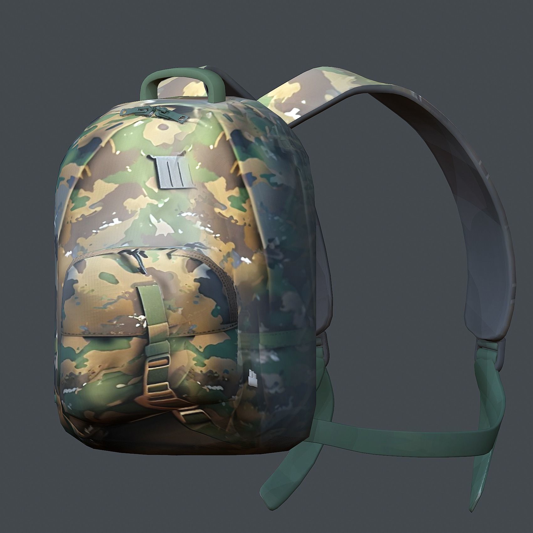 3D model Backpack Camping Generic military human bag storqge baggage VR ...